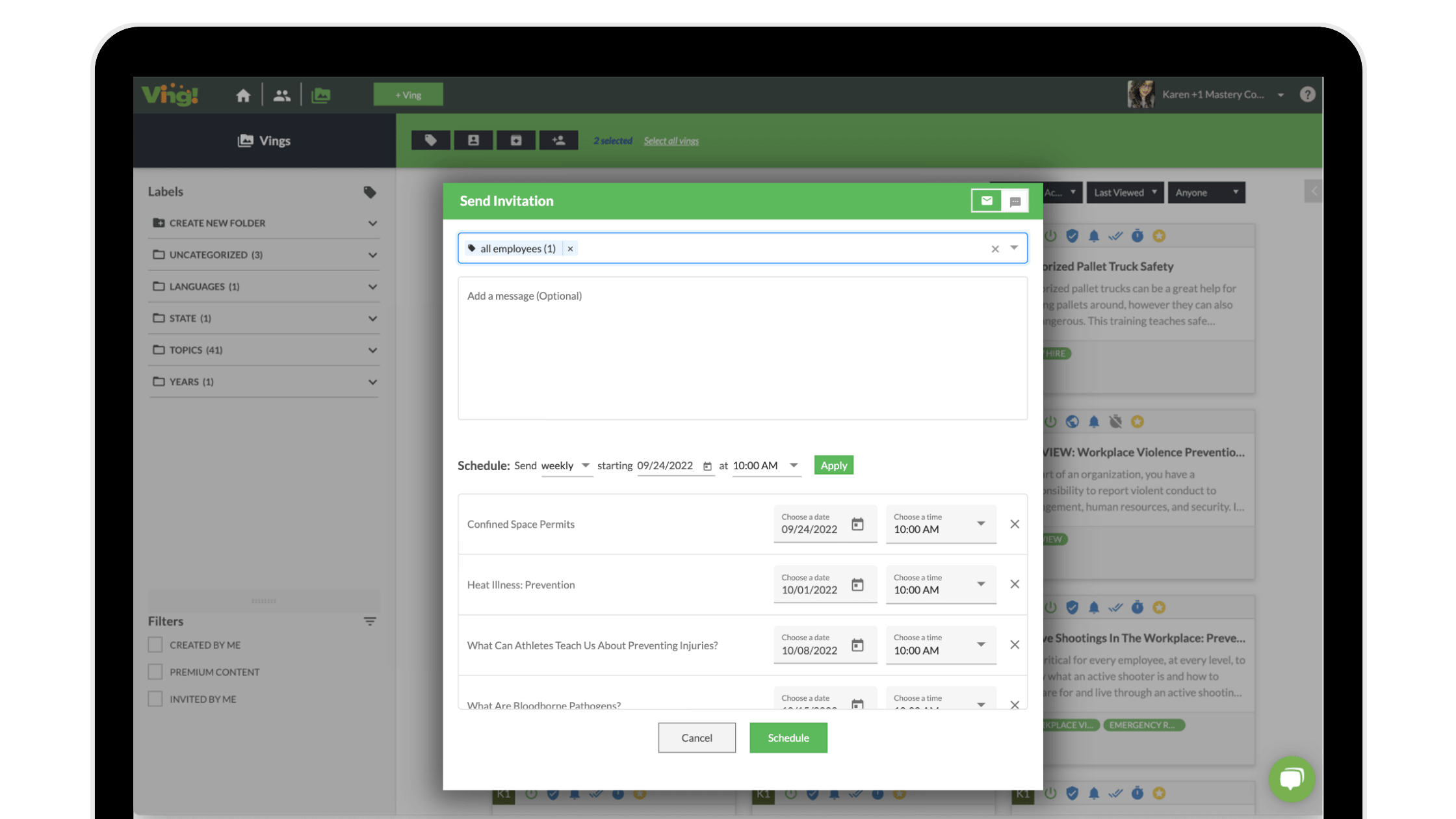 Ving Safety Training and Compliance Monitoring Platform